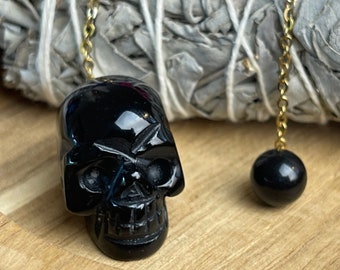 Onyx Skull Pendulum Protection Tool - Etsy