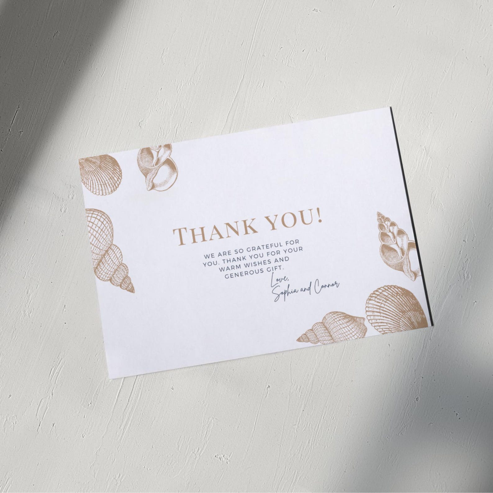 Neutral Beach Thank You Post Card, Customizable - Etsy