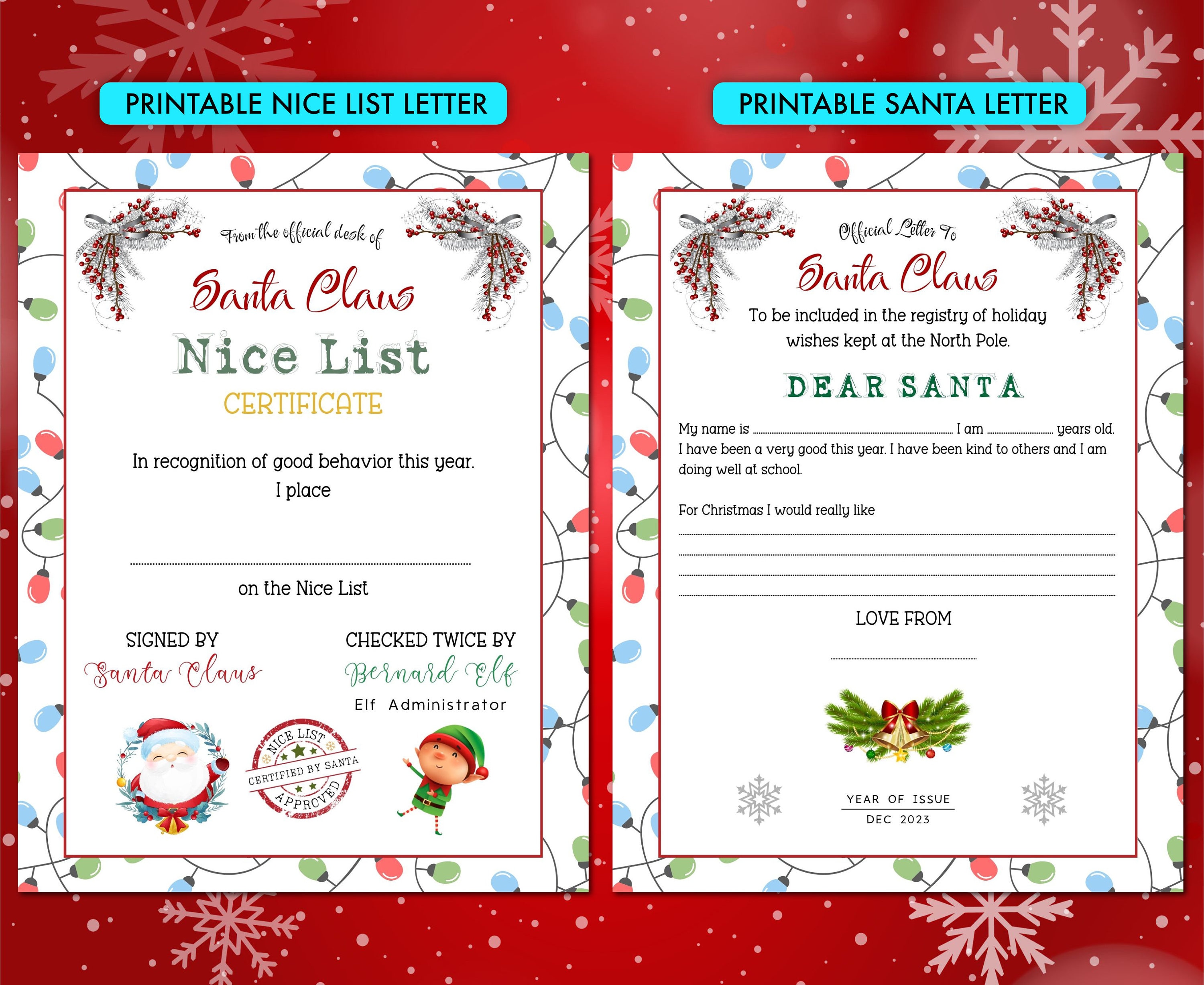 Letter From Santa Template, Printable Santa Letter, Christmas Letter ...