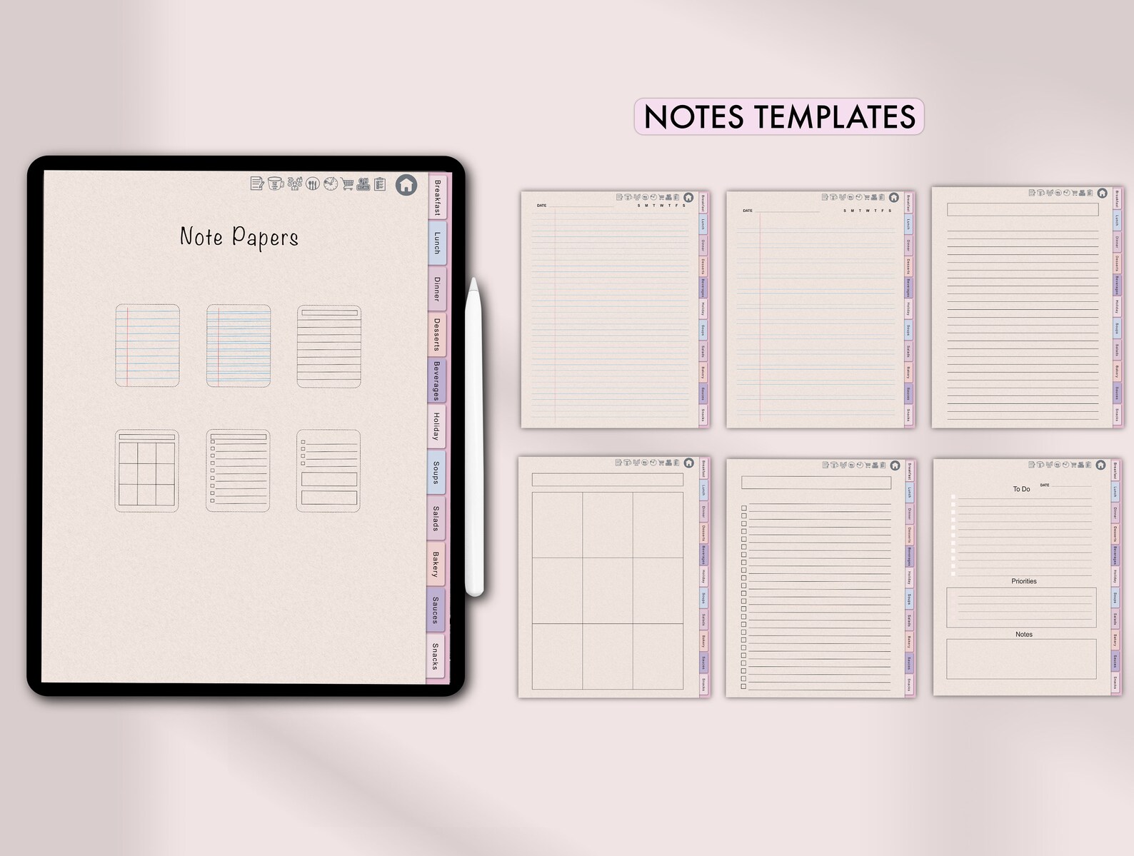 Digital Recipe Book for Goodnotes, Recipe Planner, Goodnotes Recipes ...