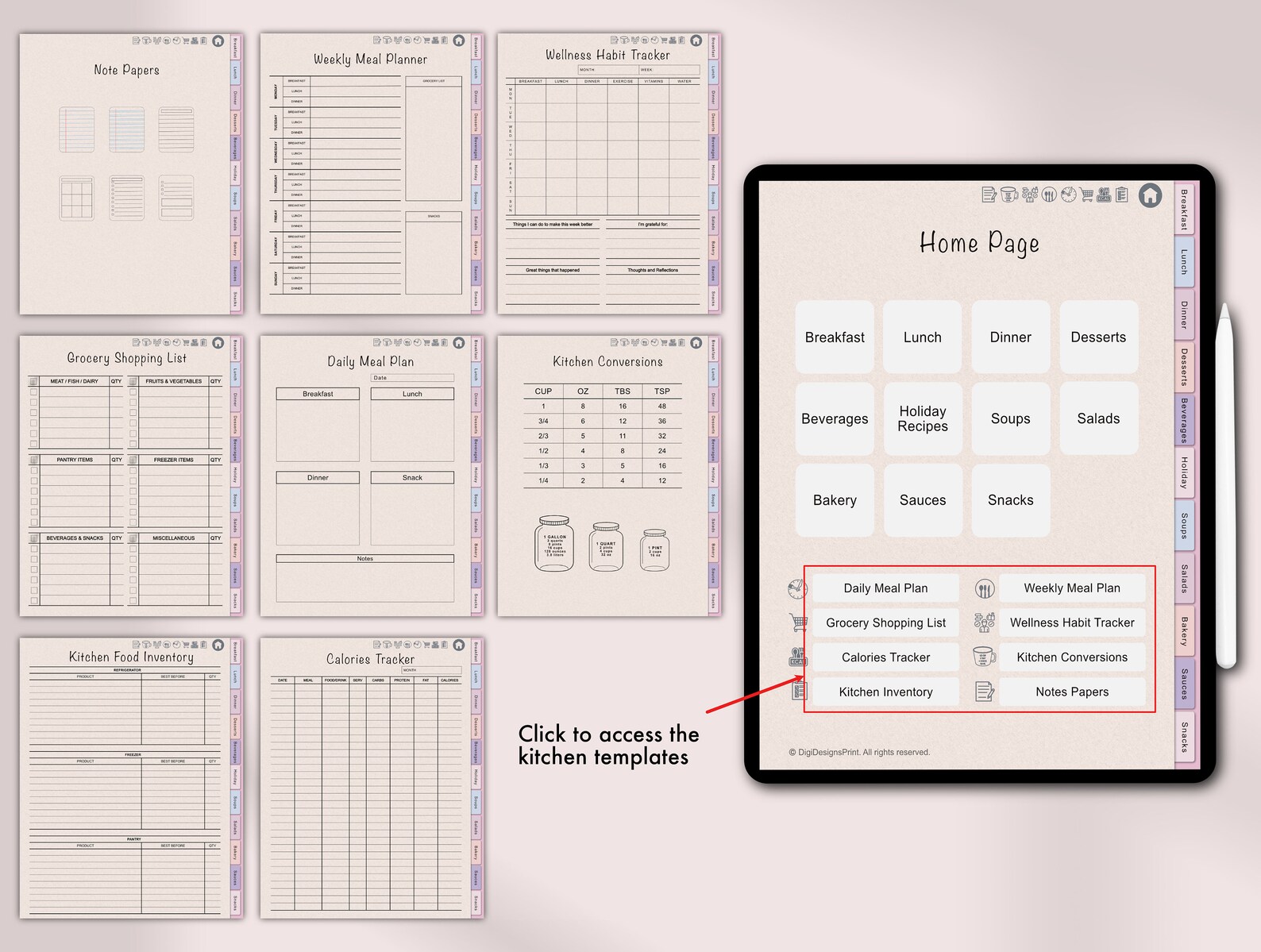 Digital Recipe Book for Goodnotes, Recipe Planner, Goodnotes Recipes ...
