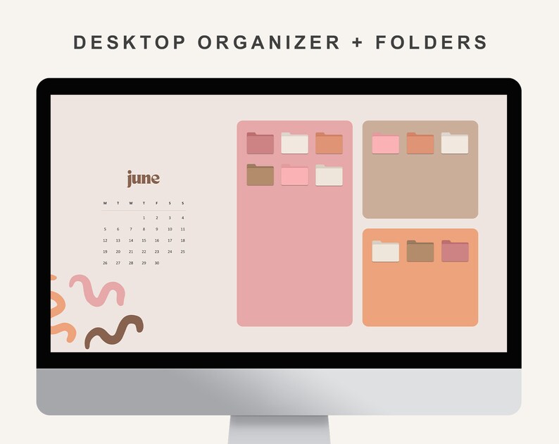 Desktop Wallpaper Organizer Folder Icons Monthly Calendar - Etsy