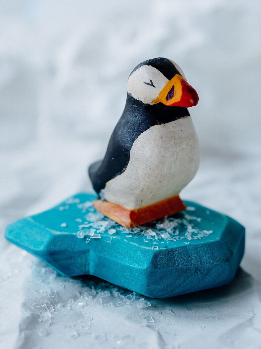 Puffin Bird Wooden Figure Handmade Toy - Etsy