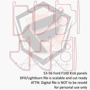 53-56 Ford F100 Kick Panel Design DXF Laser File - Etsy
