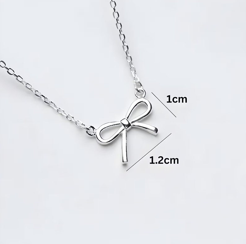 Mini Bow Pendant Necklace 925 Sterling Silver - Etsy