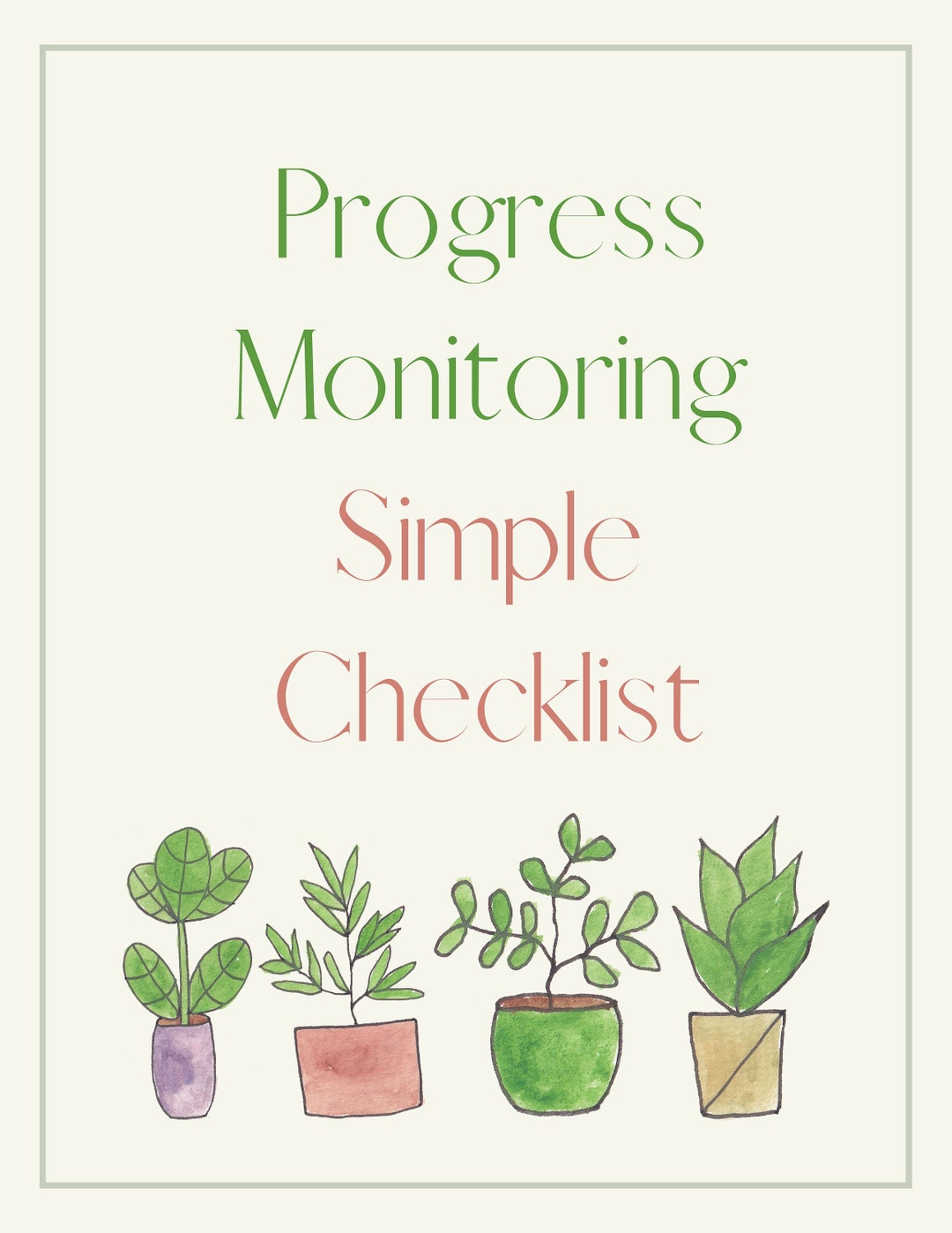 Progress Monitoring Simple Checklist: Ideal for Intervention Specialist ...