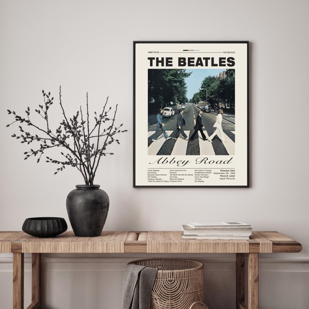 The Beatles Printable Wall Art Abbey Road Poster Classic Rock Digital ...