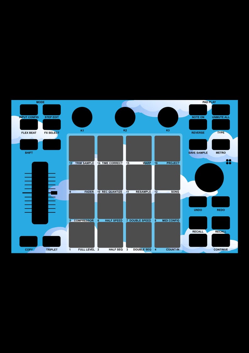 MPC Sample MIDDLE Section Only (no Screen!) Custom Skin / Vinyl Sticker ...