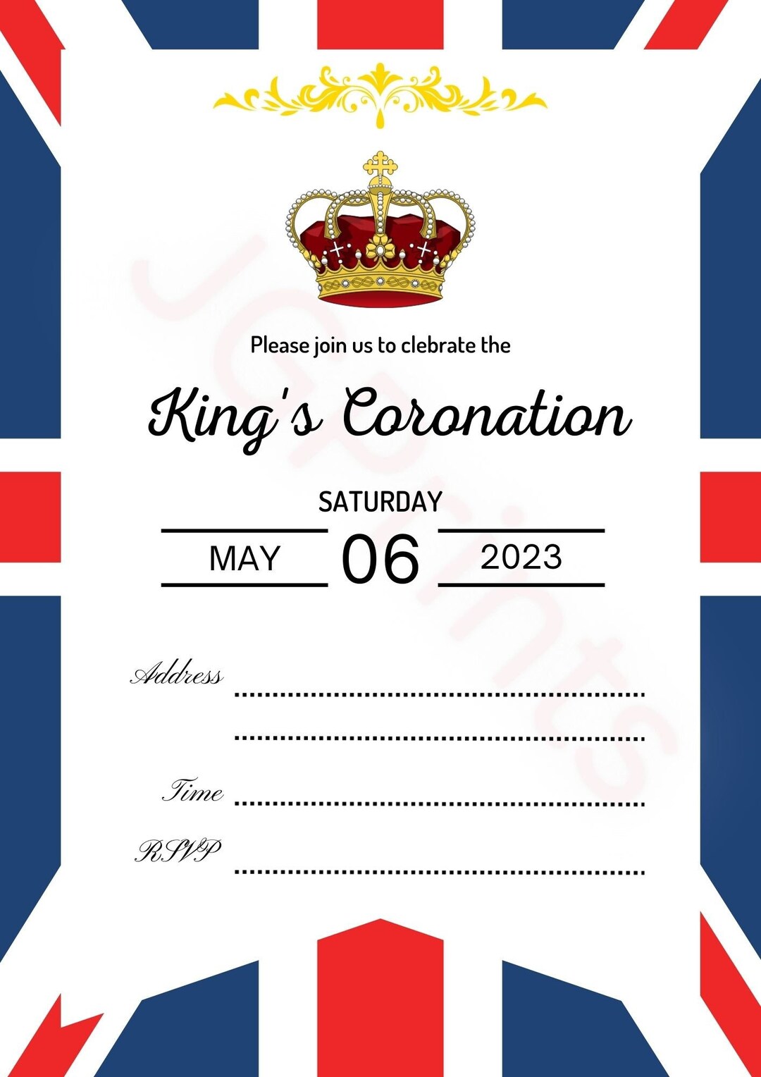 Coronation Party Invitation: Street or House Party Celebration ...
