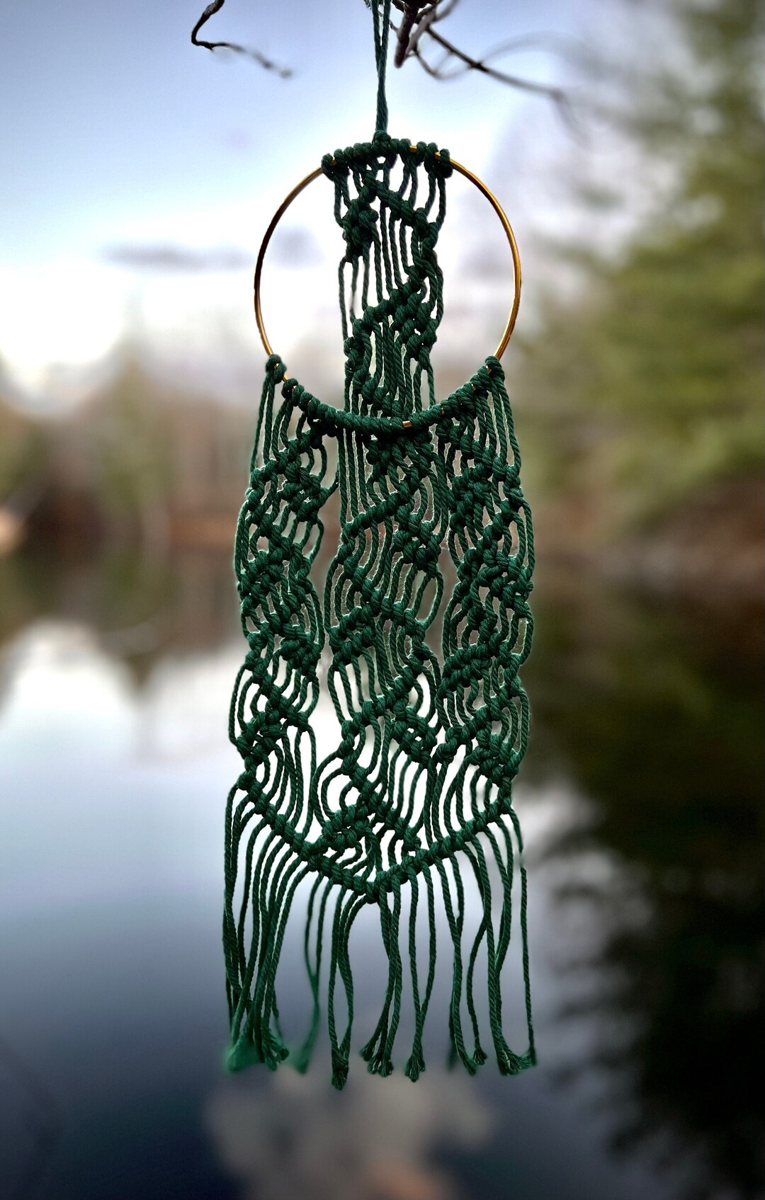Vine and Leaf Pattern Macrame Dreamcatcher - Etsy