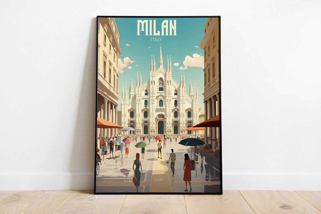 Milan Retro Poster Vintage Italian Wall Art Print - Etsy