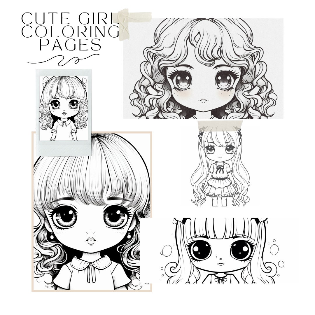 Cute Girl Coloring Pages - Little Girls, Character, Doll, Child ...