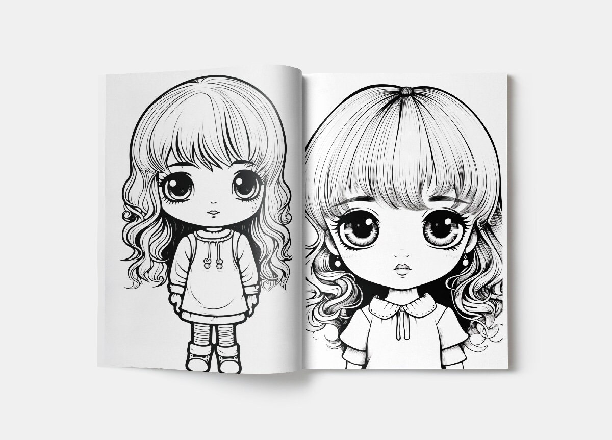 Cute Girl Coloring Pages - Little Girls, Character, Doll, Child ...