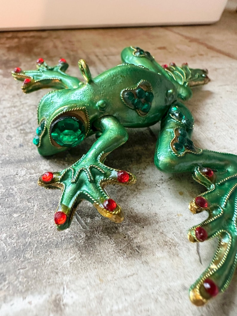 Vintage Cloisonné Articulating Frog Ornament/hanging Decor - Etsy