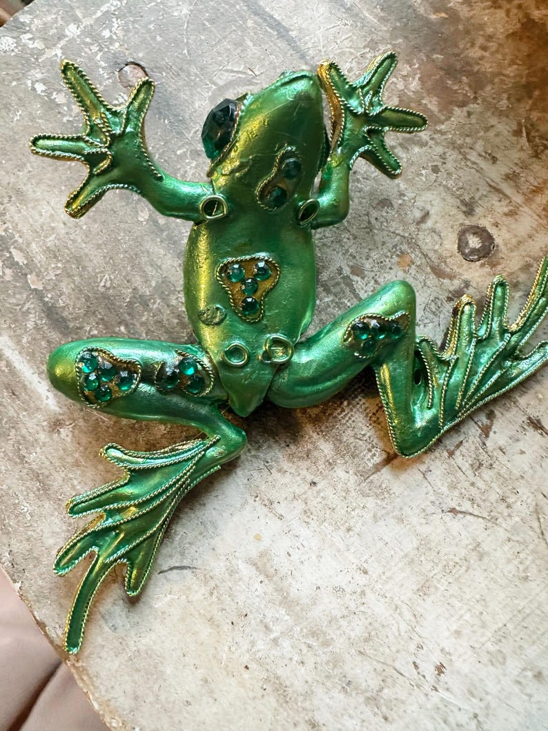 Vintage Cloisonné Articulating Frog Ornament/hanging Decor - Etsy