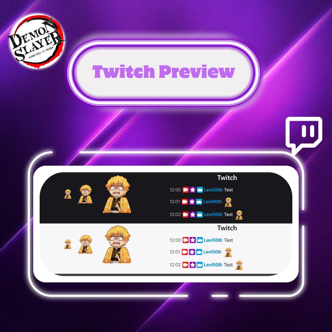 Transparent Zenitsu ANIME Emotes, for Streamers or Discord Servers ...