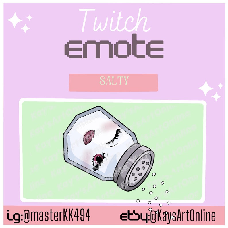 Sassy Salty Twitch Emote Cute Salt for Streamers - Etsy