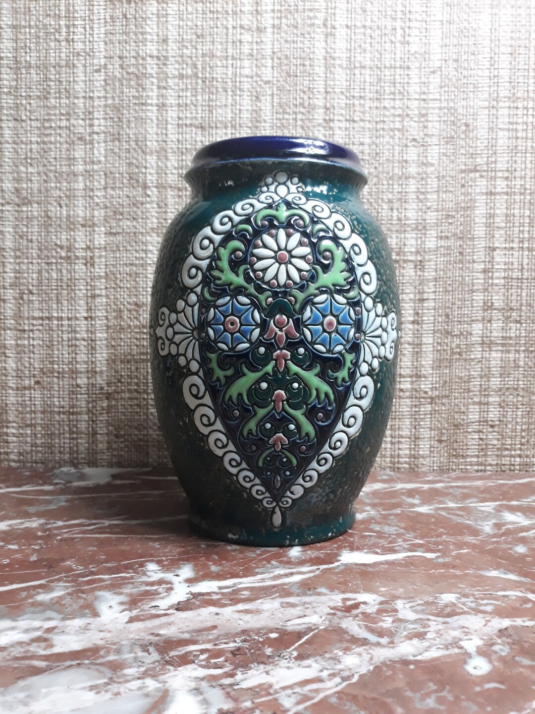 Rare Amphora Austria Vase Ca. 1920. Floral Decor Made of Thick Glaze ...