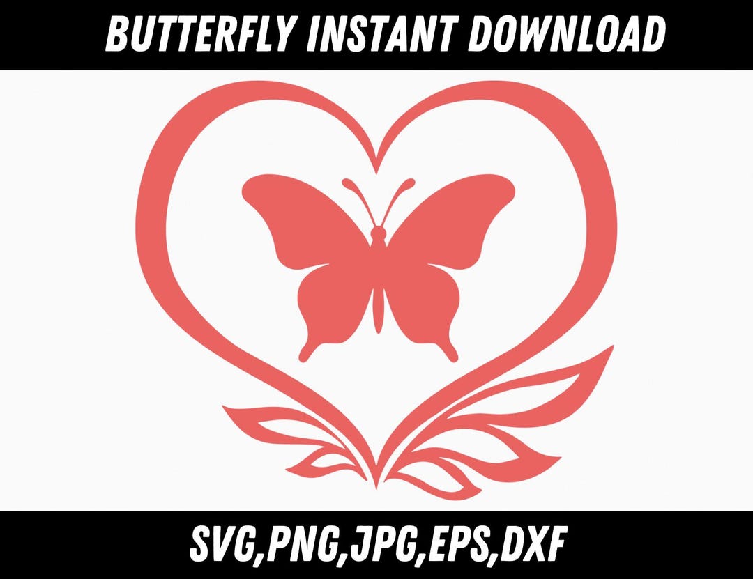 Butterfly Heart Svg, Butterfly Love Svg, Butterfly Svg, Butterfly Png ...
