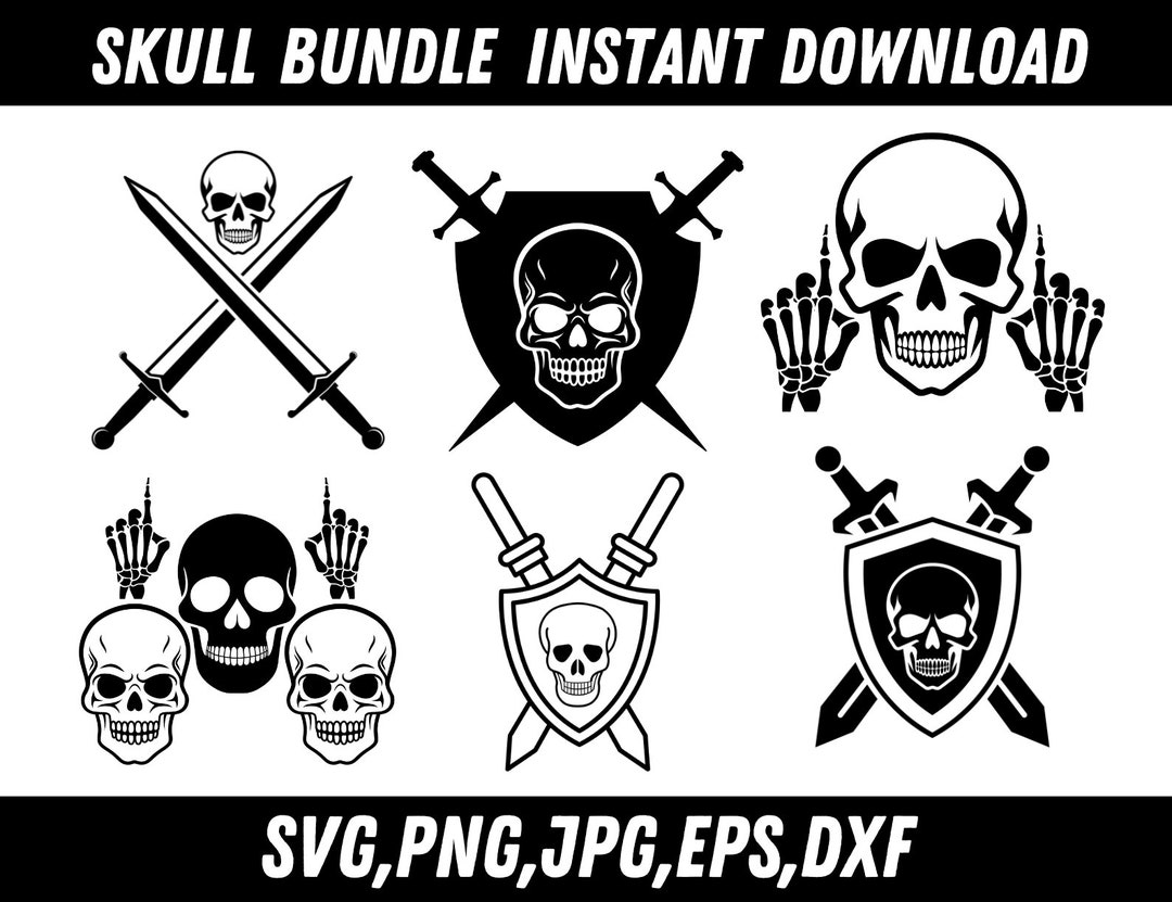 Skull Svg Bundle, Skull Svg Cut File, Skull Face Svg, Skulls Silhouette ...