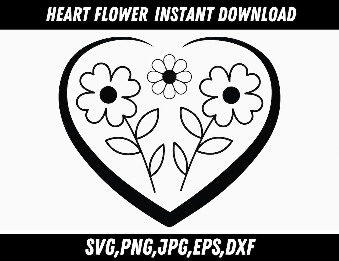 Heart Flower Svg, Flower Svg, Daisy Clipart, Flower Svg, Daisy Png ...