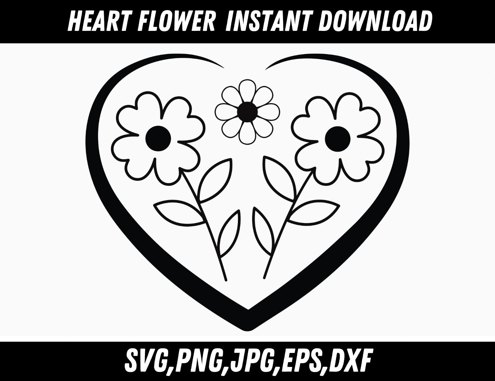 Heart Flower Svg, Flower Svg, Daisy Clipart, Flower Svg, Daisy Png ...