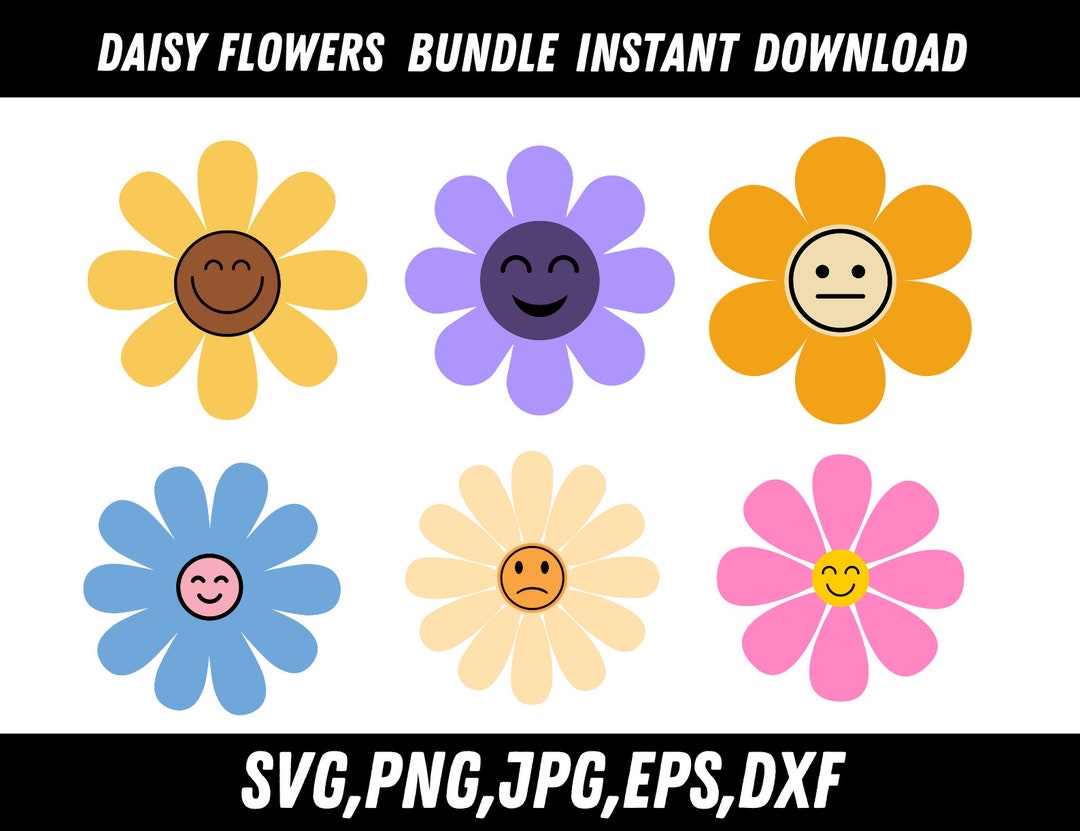 Flower Bundle Svg, Daisy Flowers Svg Designs, Boho Daisy Flower Clipart ...