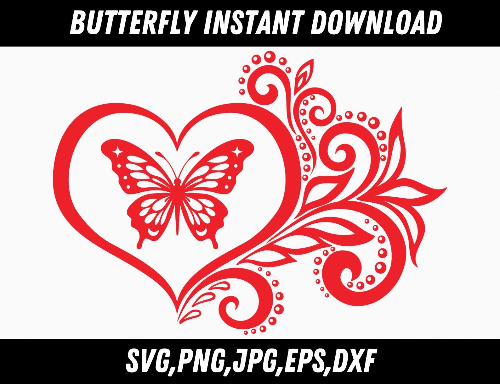Heart Butterfly Svg, Butterfly Love Svg, Butterfly Svg, Flying ...