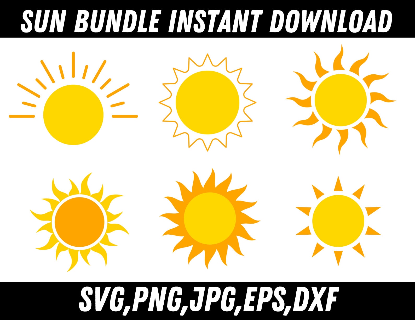 Sun Svg Bundle, Sunrise Clipart, Sunrise Cut File, Sunset Svg, Sun Svg ...