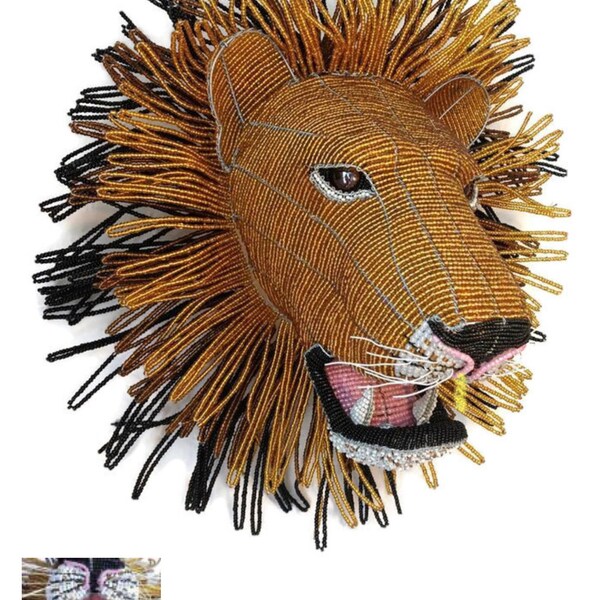 African Beaded Lion - Etsy