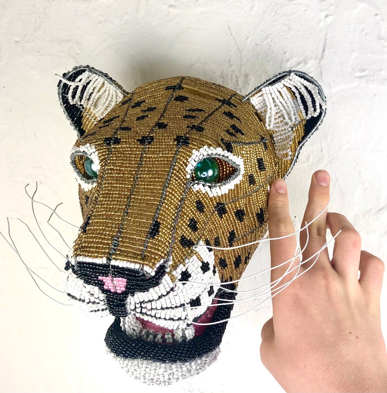Cheetah Beaded Head. Large! Beaded African. Fair Trade - Etsy
