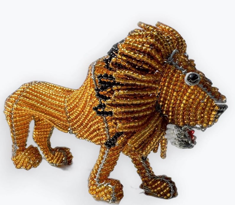 Lion Figure! African Beaded Art. Fair Trade. - Etsy