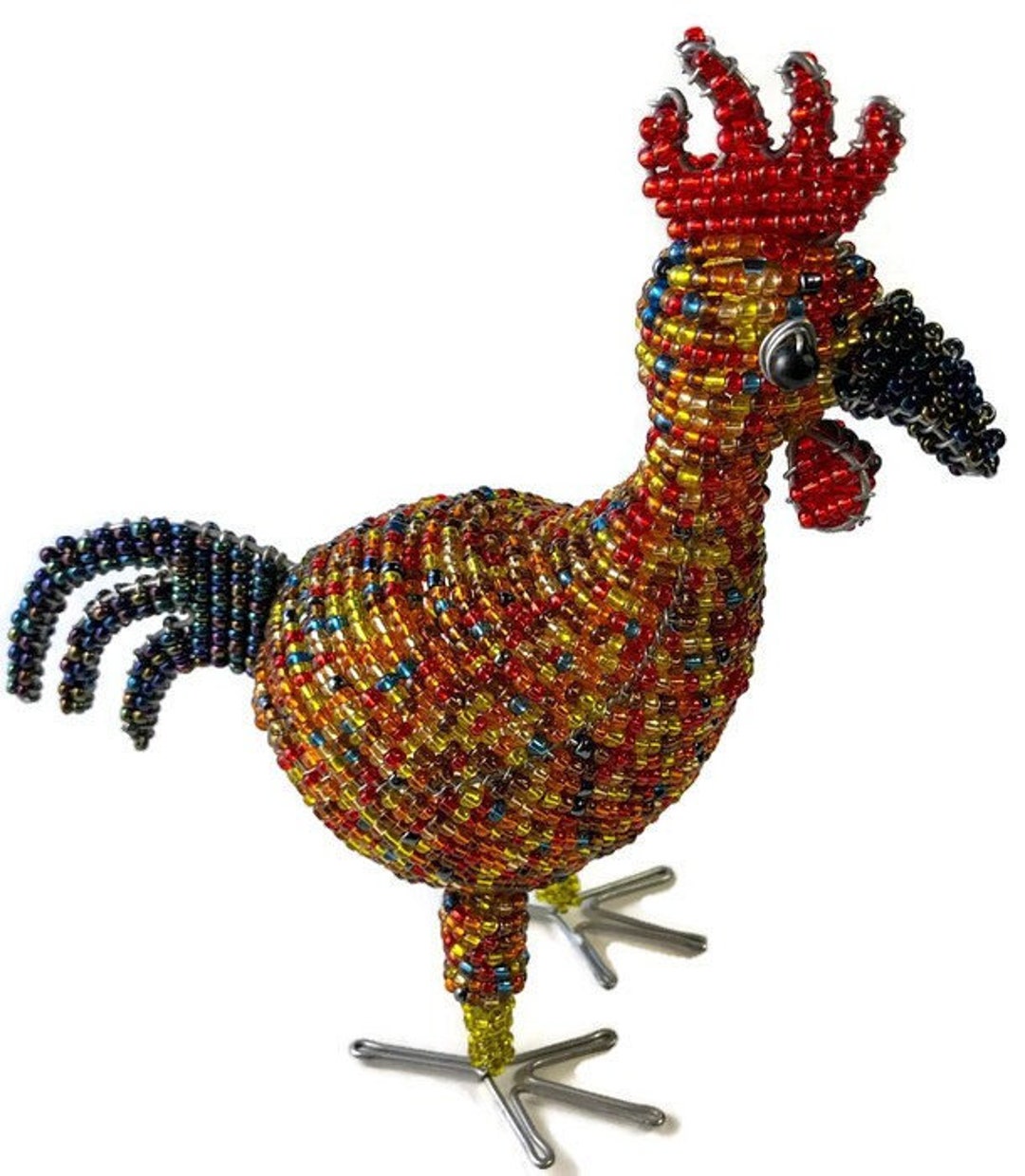 Beaded Rooster! South African Fair Trade Art. - Etsy