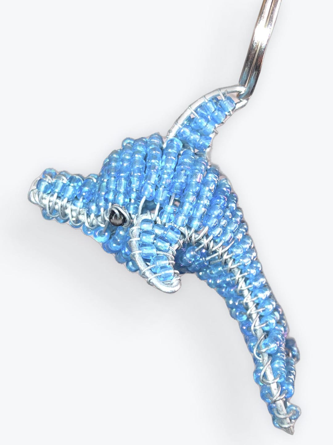 Dolphin Key Chain African Beaded Art. Fair Trade - Wire and Glass ...