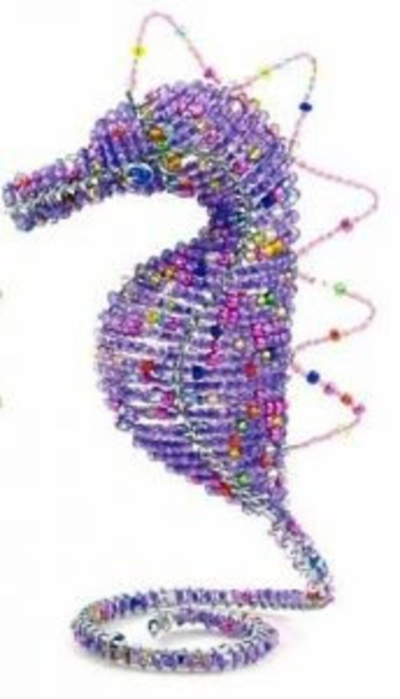 Seahorse - Beaded African Fair Trade Small Standing - Wire and Glass ...