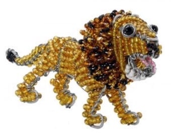 Lion Mini! African Beaded Art. Fair Trade - Wire and Glass Beaded - Etsy