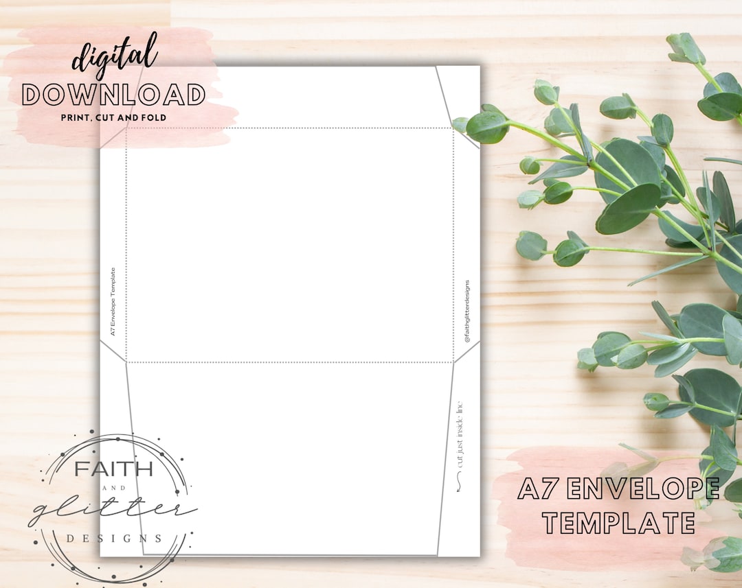 A7 Envelope Template/instant Download/printable/for 5x7 Greeting Cards ...