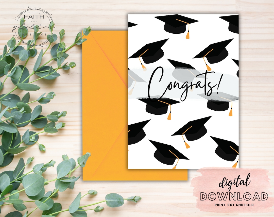 Graduation Congrats Instant Download Card, High School, College, Middle ...
