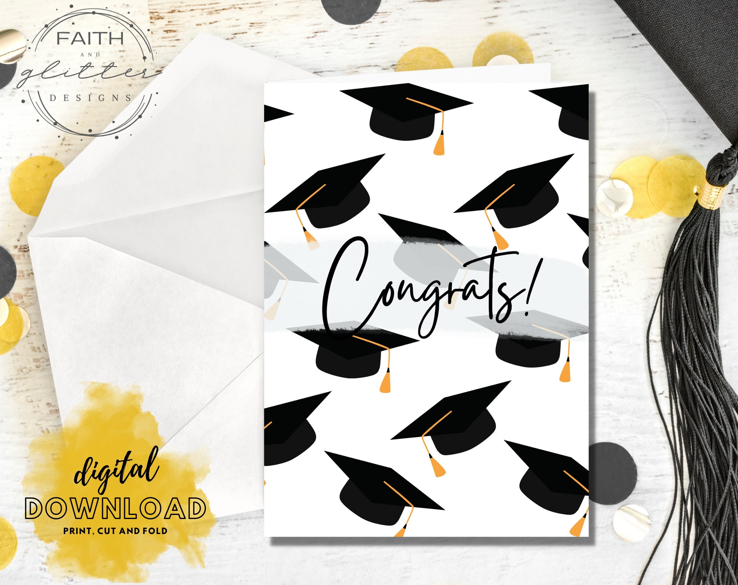 Graduation Congrats Instant Download Card, High School, College, Middle ...