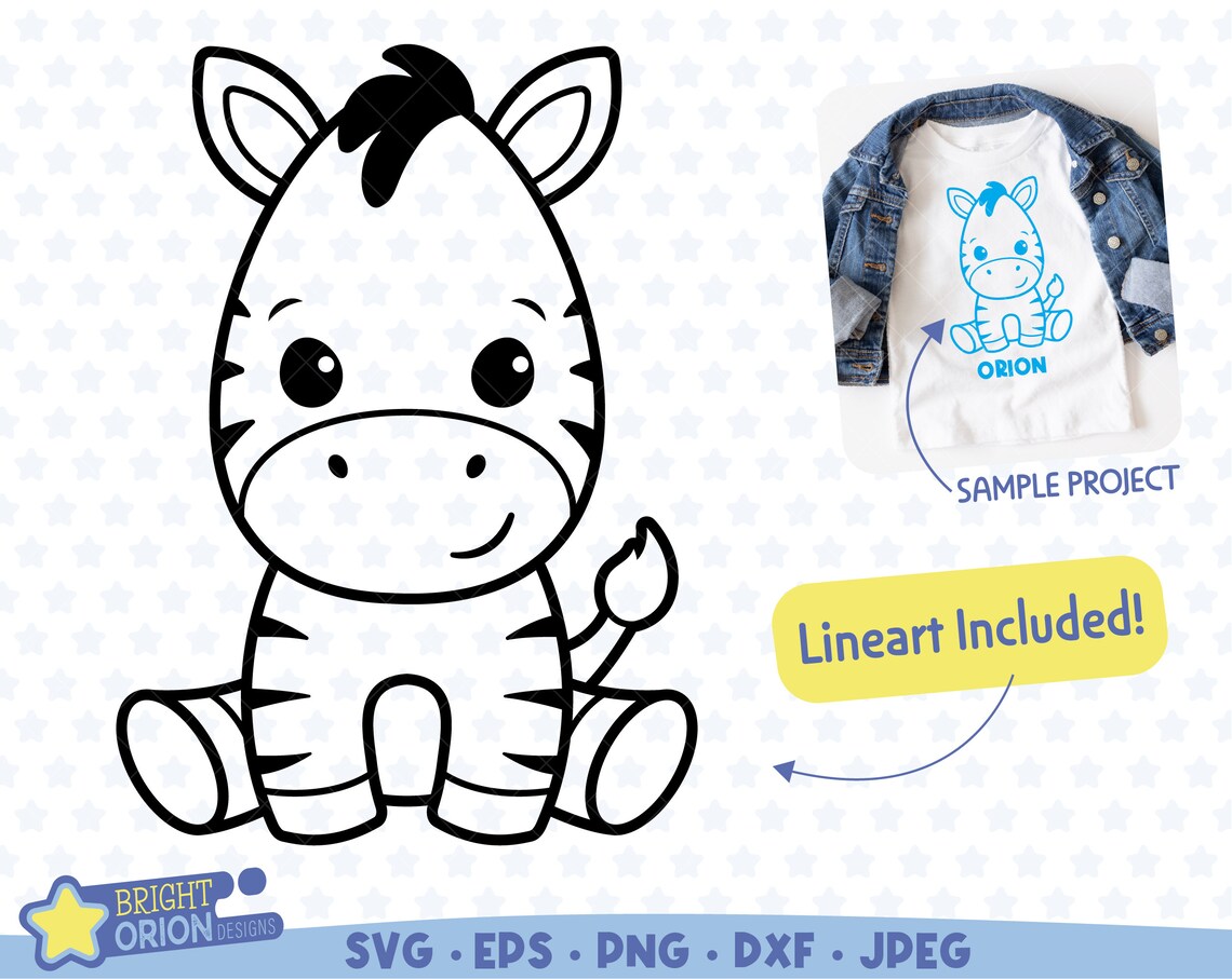 Cute Baby Zebra Svg, Jungle Animal Svg, Zoo Animal Svg, Safari Animal ...