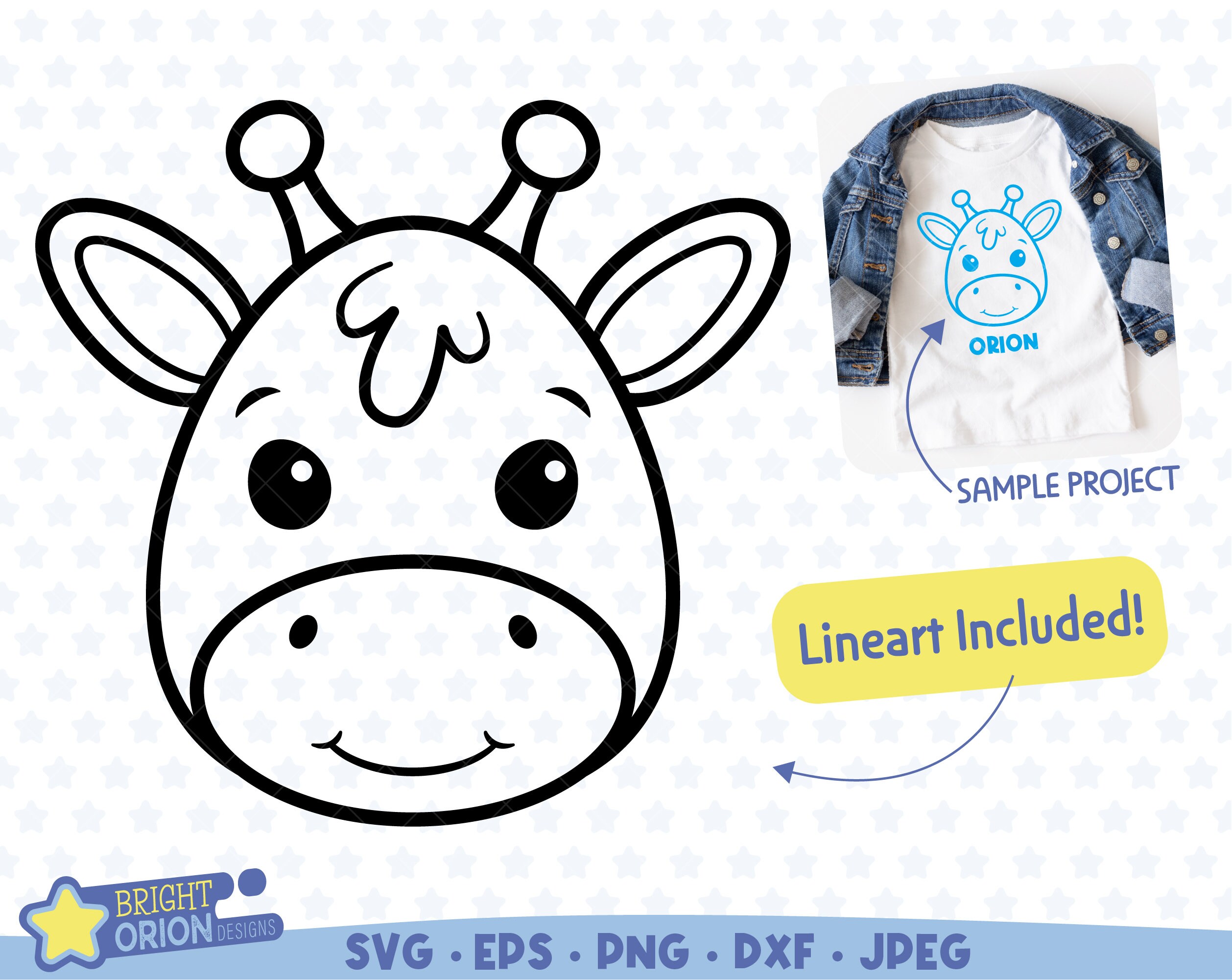 Cute Baby Giraffe Face Svg, Baby Giraffe Head Png, Jungle Animal Svg ...