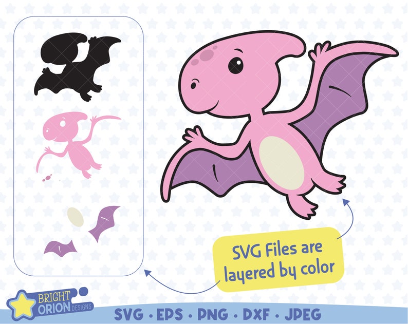 Cute Pterodactyl Svg, Dinosaur Svg, Dino Svg, Flying Dinosaur, Baby ...