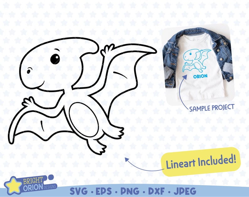Cute Pterodactyl Svg, Dinosaur Svg, Dino Svg, Flying Dinosaur, Baby ...