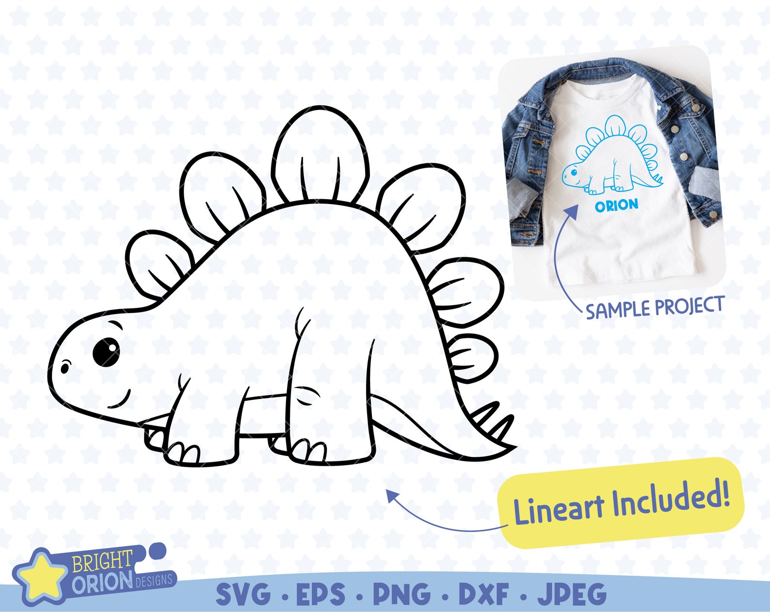 Cute Stegosaurus Svg, Dinosaur Outline Svg, Dino Svg, Baby Dinosaur ...