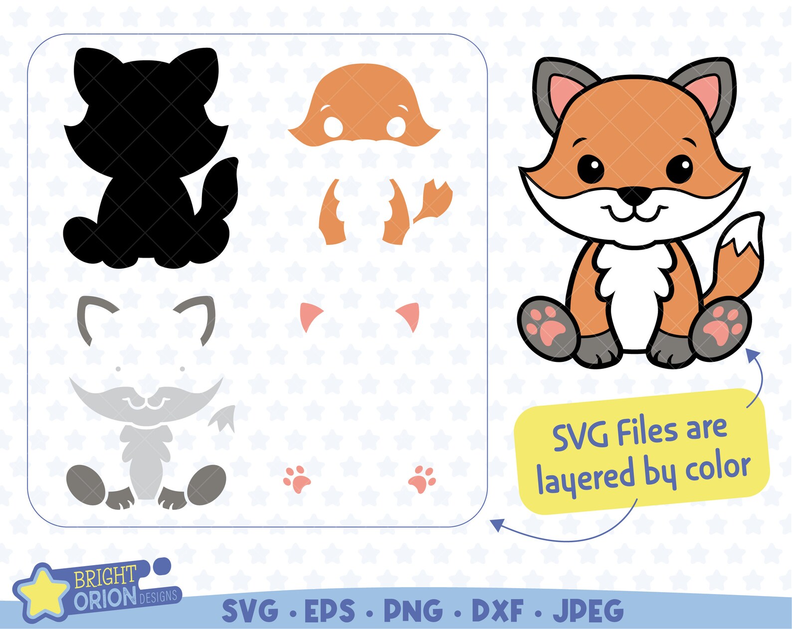 Cute Baby Fox Svg, Woodland Animal Svg, Forest Animal Svg, Fox Png ...