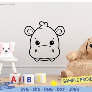 Cute Baby Hippo Face Svg, Hippopotamus Head Svg, Jungle Animal Svg, Zoo ...