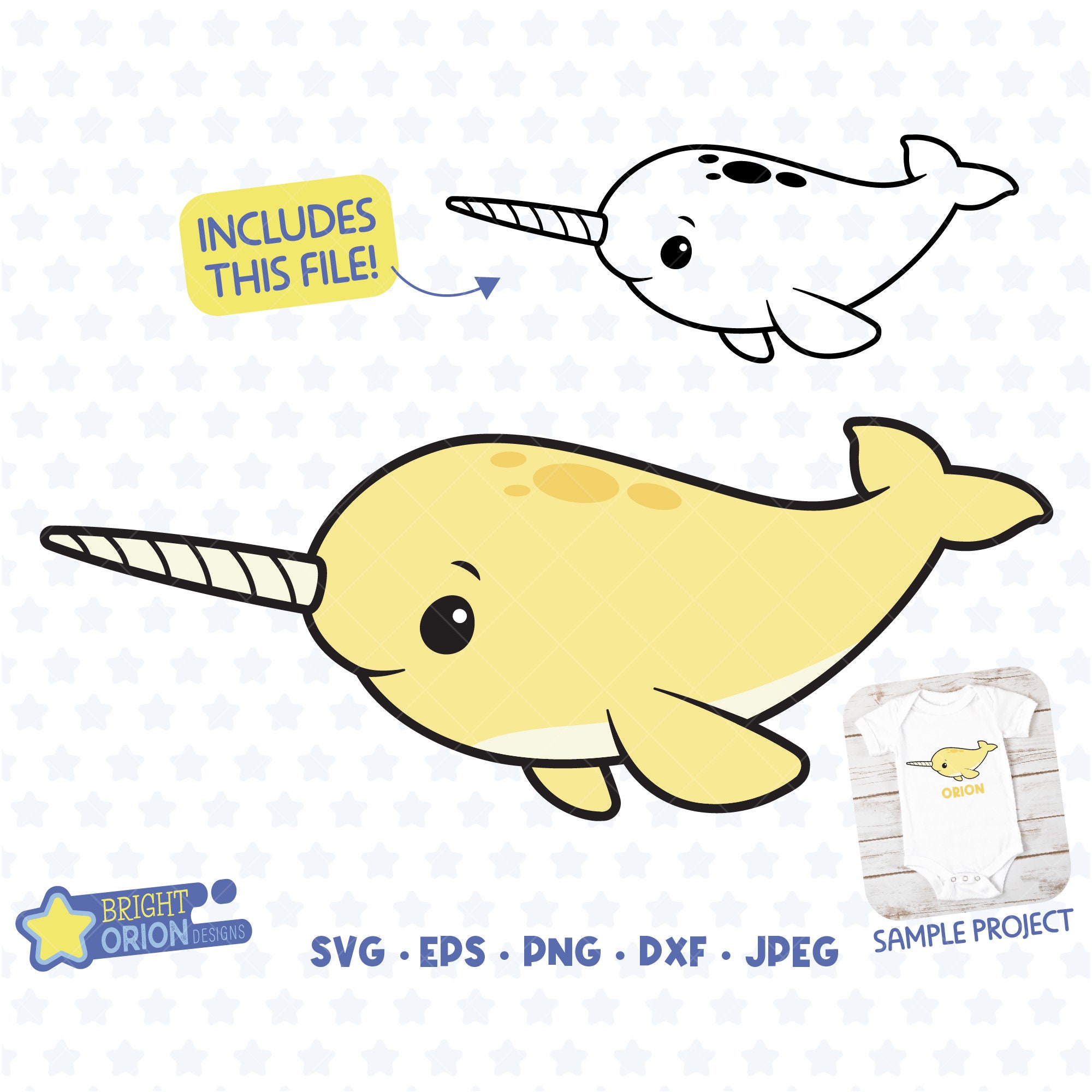 Cute Narwhal Svg, Arctic Sea Creature Png, Ocean Animal, Cartoon ...