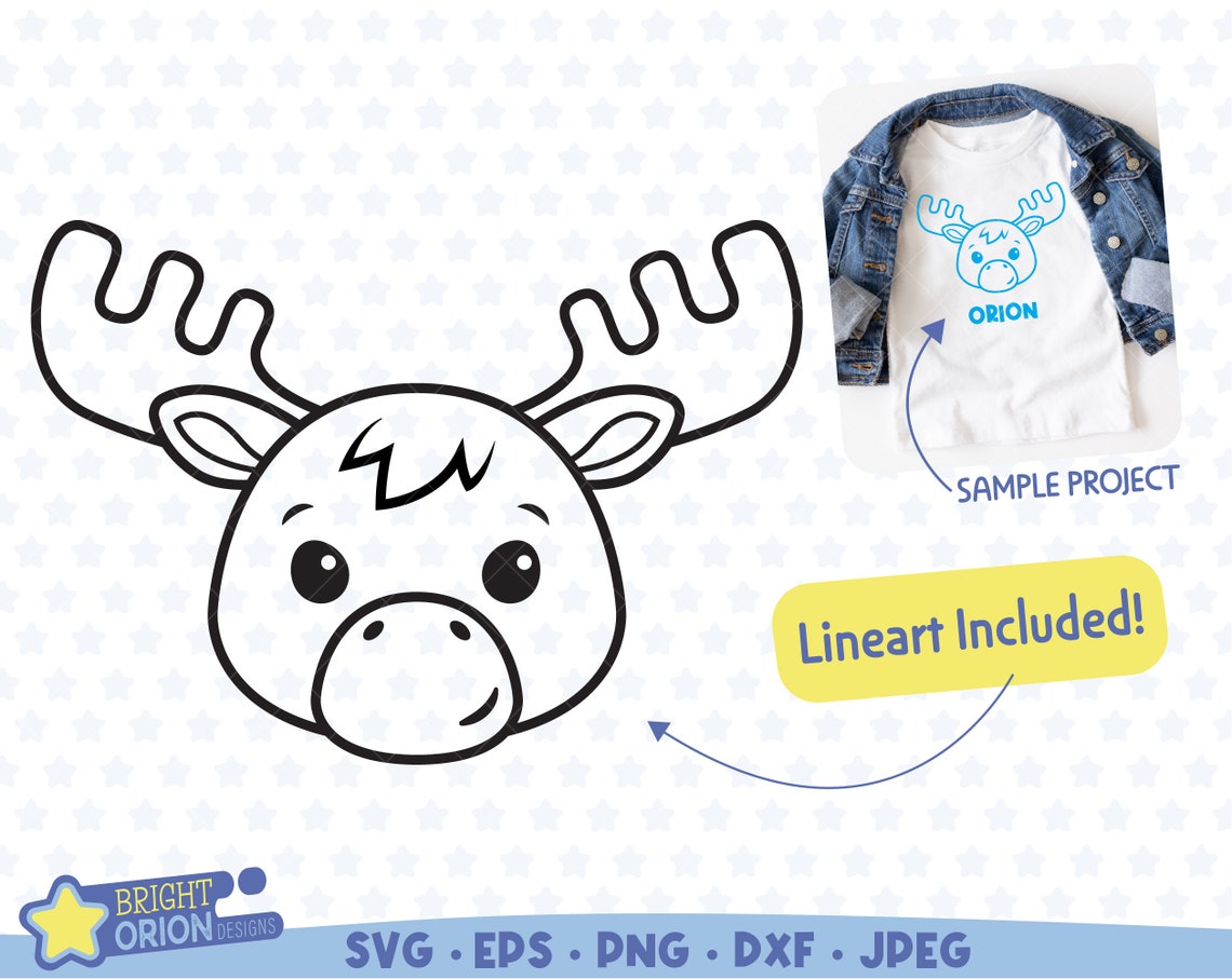 Cute Baby Moose Face Svg Moose Face Png Reindeer Svg - Etsy