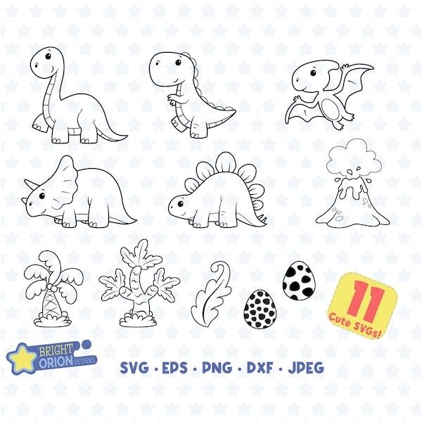 Dinosaur Outline Svg - Etsy