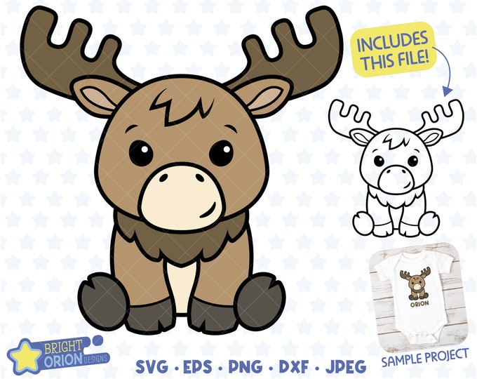 Cute Baby Moose Svg, Wild One Svg, Reindeer Svg, Woodland Animals Svg ...